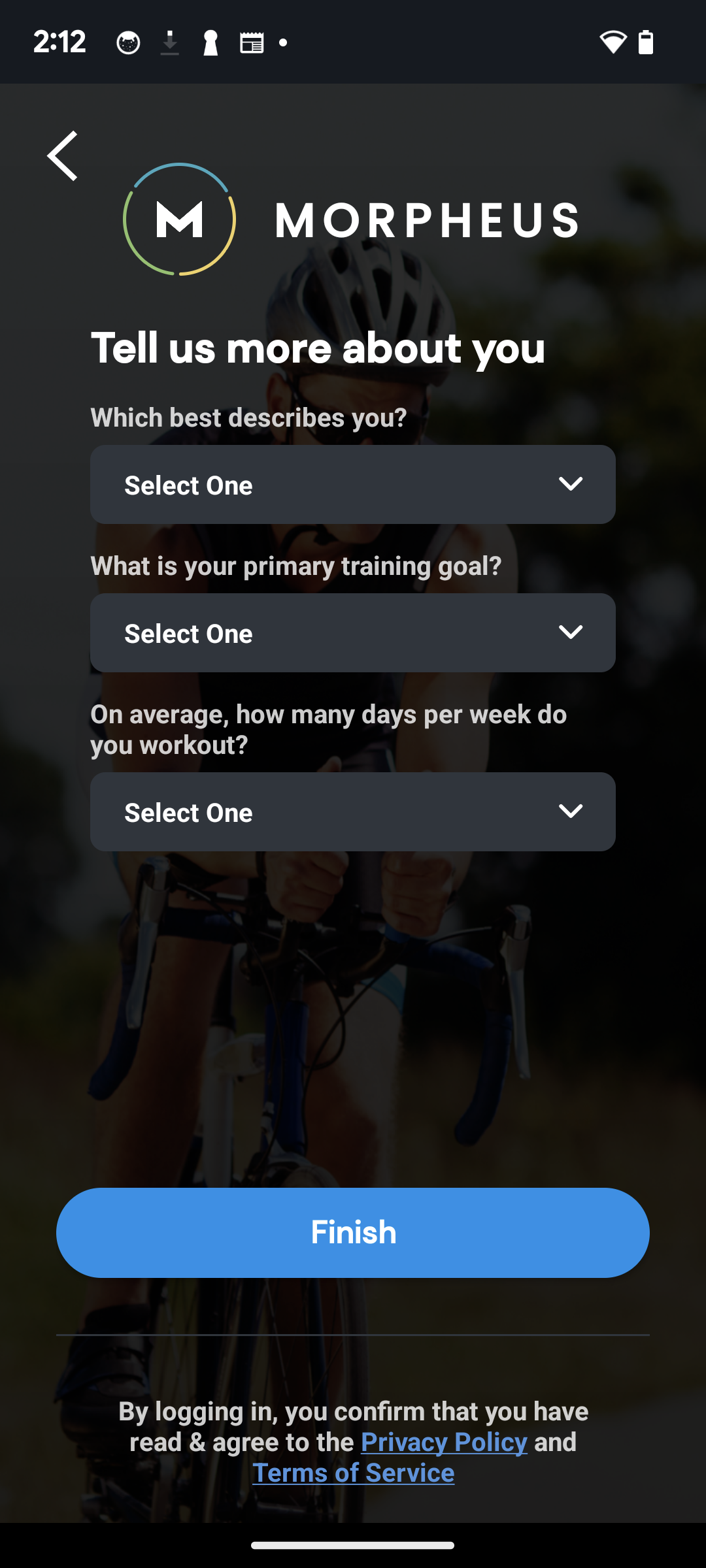 Morpheus app setup - Morpheus